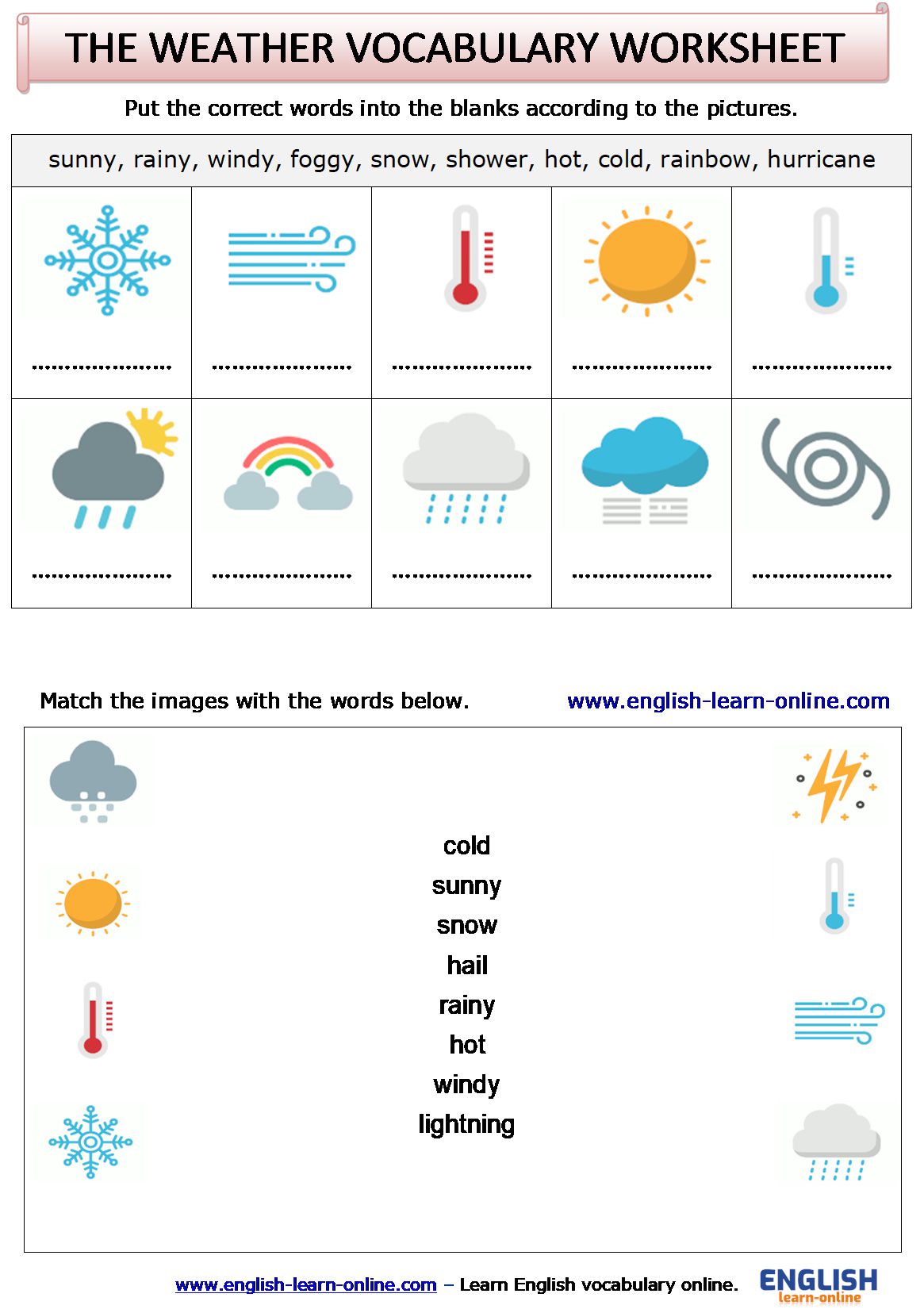 Weather Vocabulary Worksheet Kindergarten Weather Vocabulary Worksheet Kindergarten